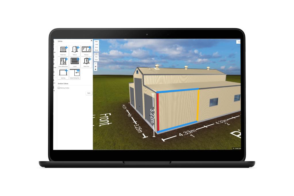 Online 3D Structural Steel Shed Designer | Web Shed - Online 3D Shed ...