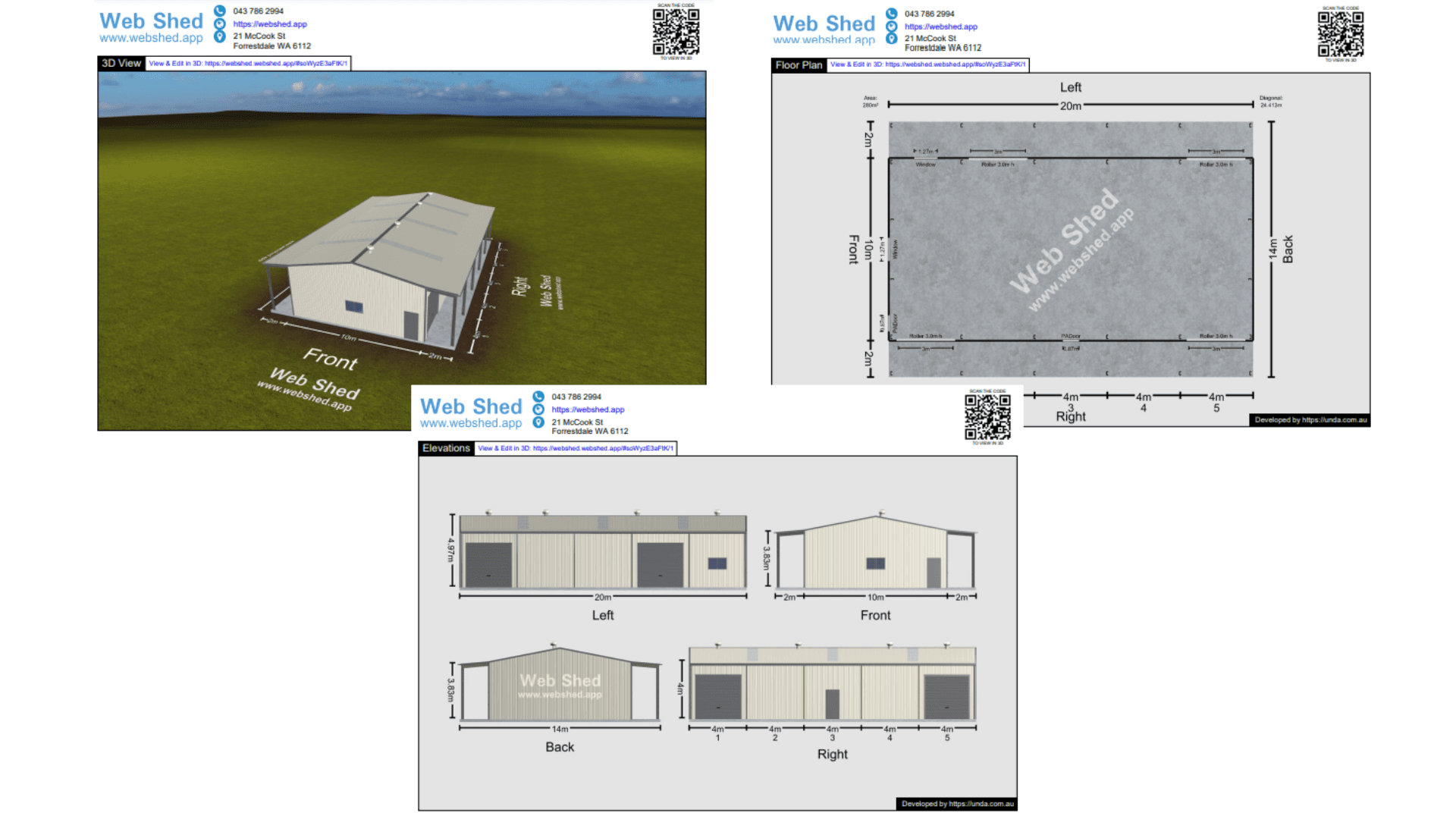 Online 3D Structural Steel Shed Designer | Web Shed - Online 3D Shed ...